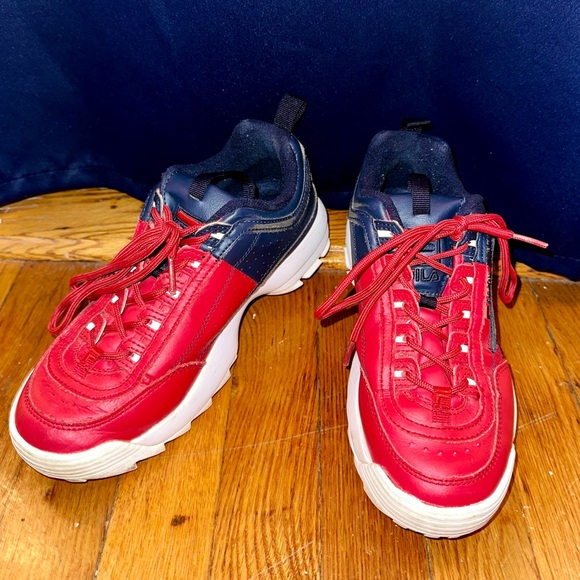 Fila | Shoes | Red And Blue Fila Sneakers Size 75 | Poshmark